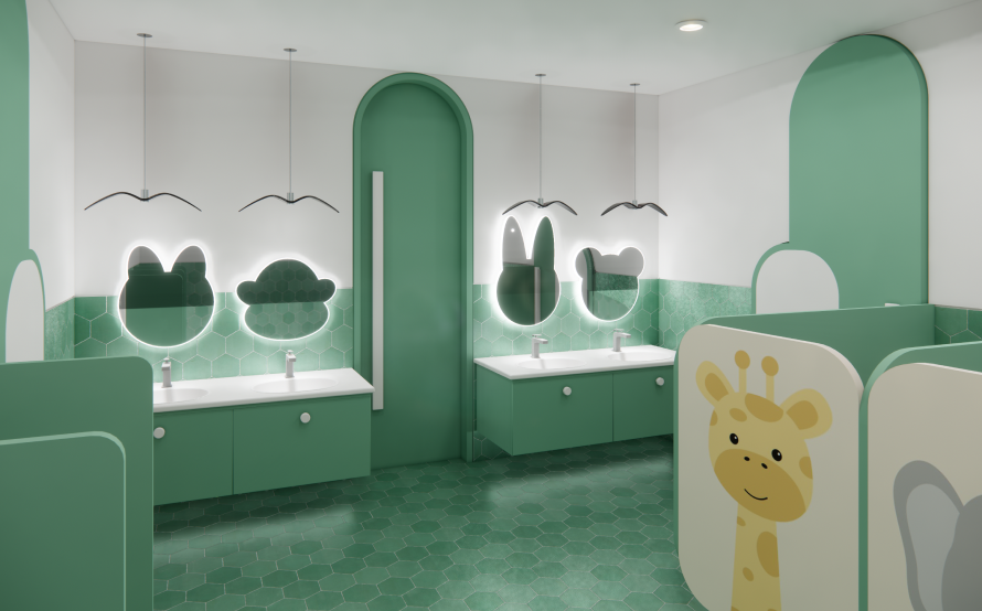 Our preschool has child-friendly toilets, kept exceptionally clean for ...